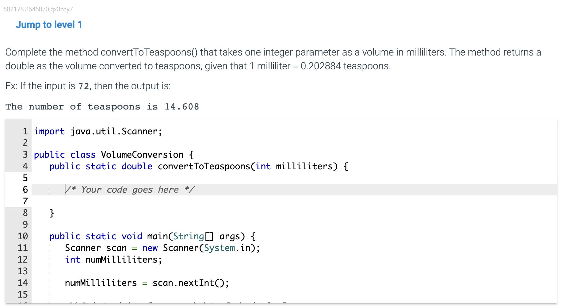 Solved Jump to level 1 Complete the method | Chegg.com