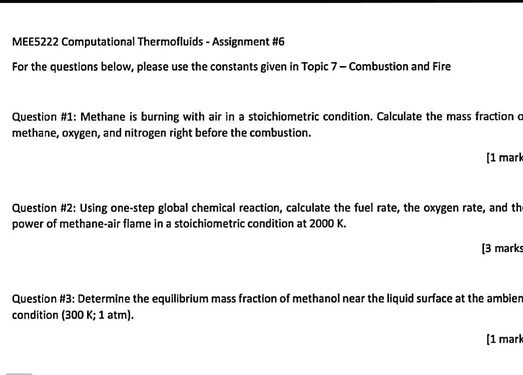 Solved MEE5222 Computational Thermofluids - Assignment #6 | Chegg.com
