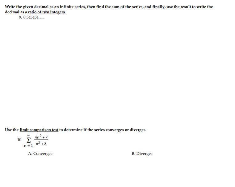 Solved Write The Given Decimal As An Infinite Series Then