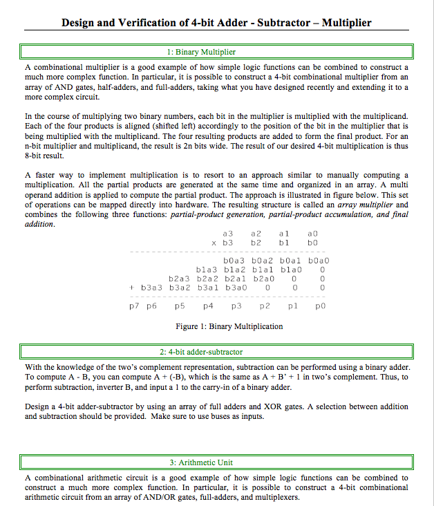 Design And Verification Of 4 bit Adder Subtractor Chegg
