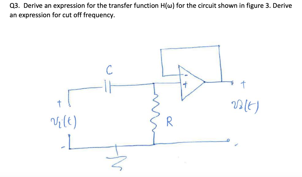 Solved Q3. Derive an expression for the transfer function | Chegg.com
