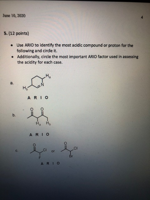 Solved June 10, 2020 5. (12 points) • Use ARIO to identify | Chegg.com