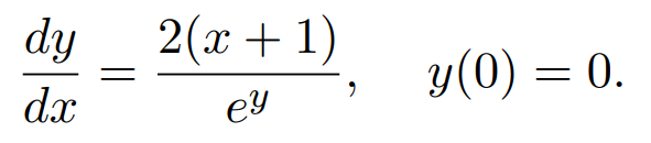Solved dxdy=ey2(x+1),y(0)=0 | Chegg.com