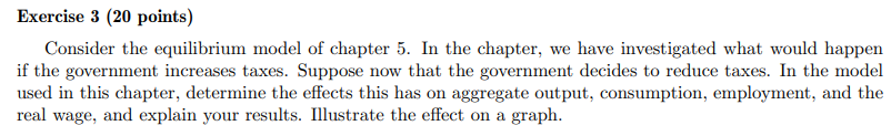 Solved Exercise 3 (20 points) Consider the equilibrium model | Chegg.com