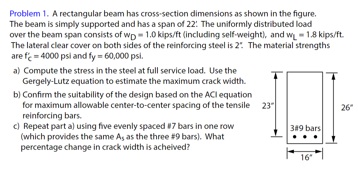 Solved Problem 1. A rectangular beam has cross-section | Chegg.com