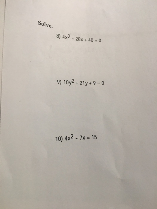 Solved 1. Solve by factoring 2. Solve by using | Chegg.com