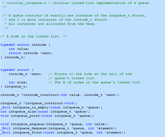 File circular_intqueue.c contains an incomplete | Chegg.com