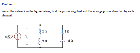 Solved Problem 1Given the network in the figure below, find | Chegg.com