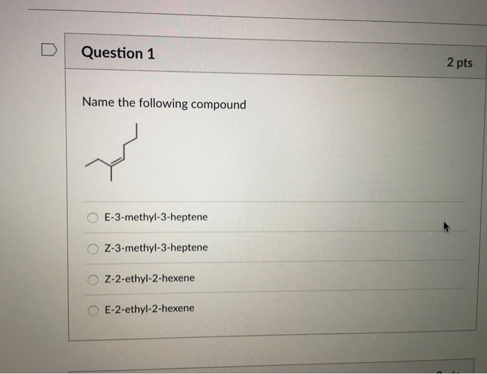 Solved Question 2 2 pts Name the following compound Br | Chegg.com
