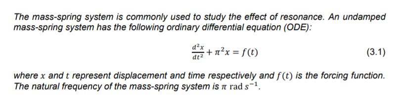Solved The mass-spring system is commonly used to study the | Chegg.com