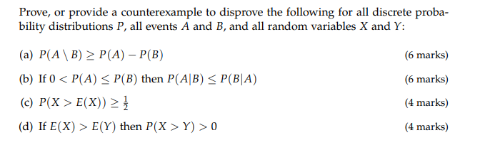 Solved Prove, or provide a counterexample to disprove the | Chegg.com