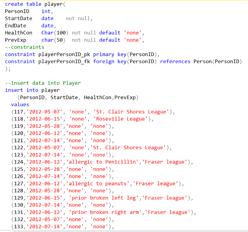 Solved --Creating the Coach table Create table coach | Chegg.com