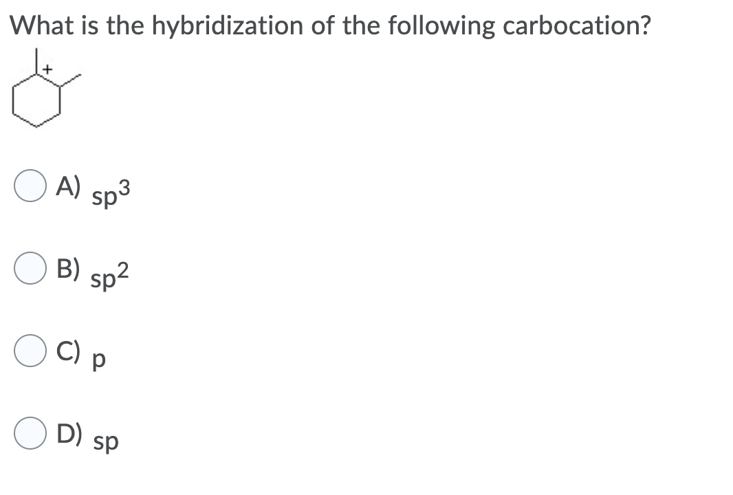Solved B) sp² What is the hybridization of the following | Chegg.com