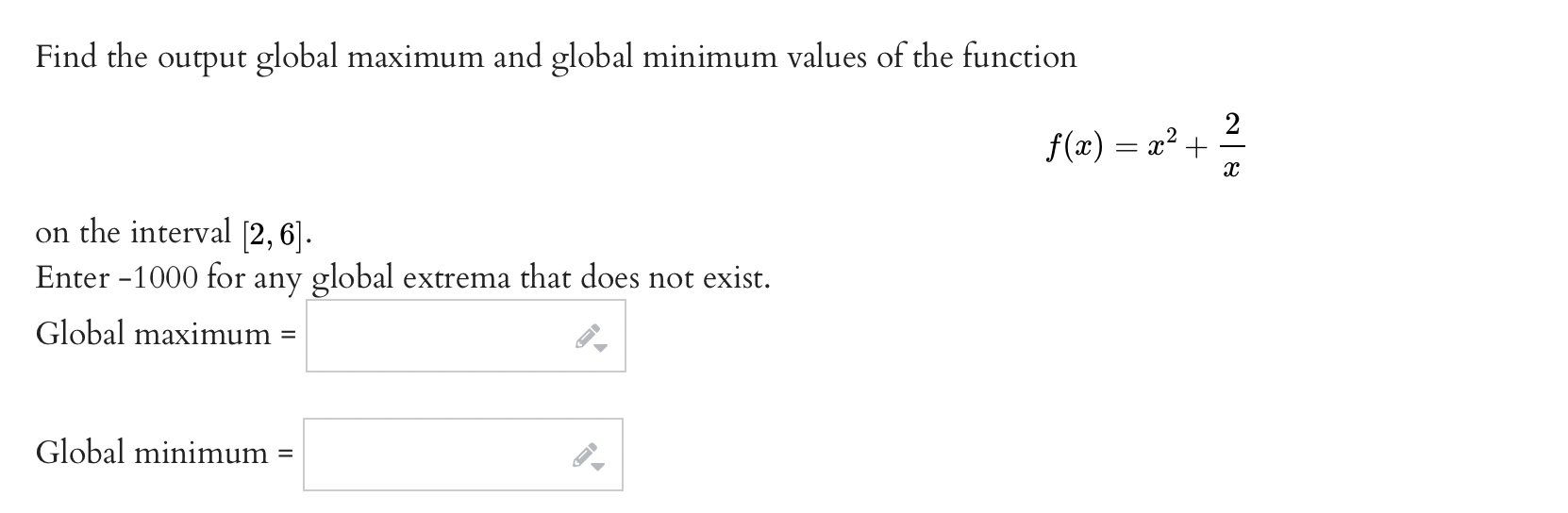 Solved Find the output global maximum and global minimum | Chegg.com