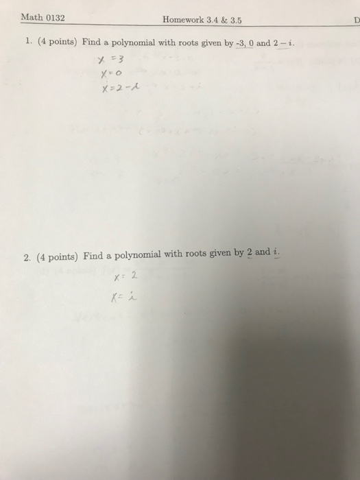 Solved Math 0132 Homework 3.4&3.5 1. (4 points) Find a | Chegg.com