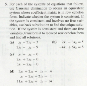 Solved 5. For each of the systems of equations that follow, | Chegg.com