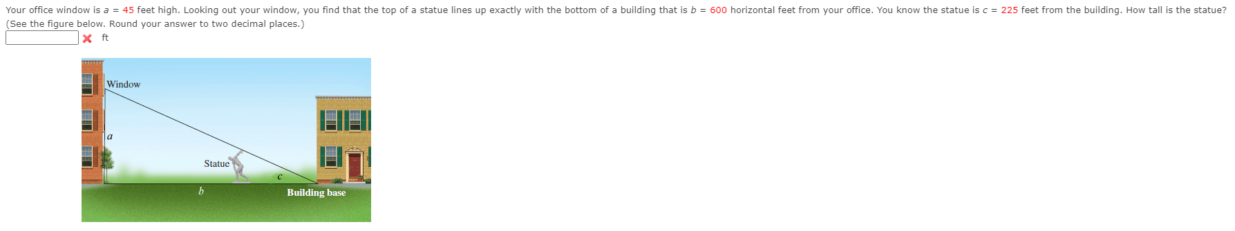 Solved Your office window is a = 45 feet high. Looking out | Chegg.com
