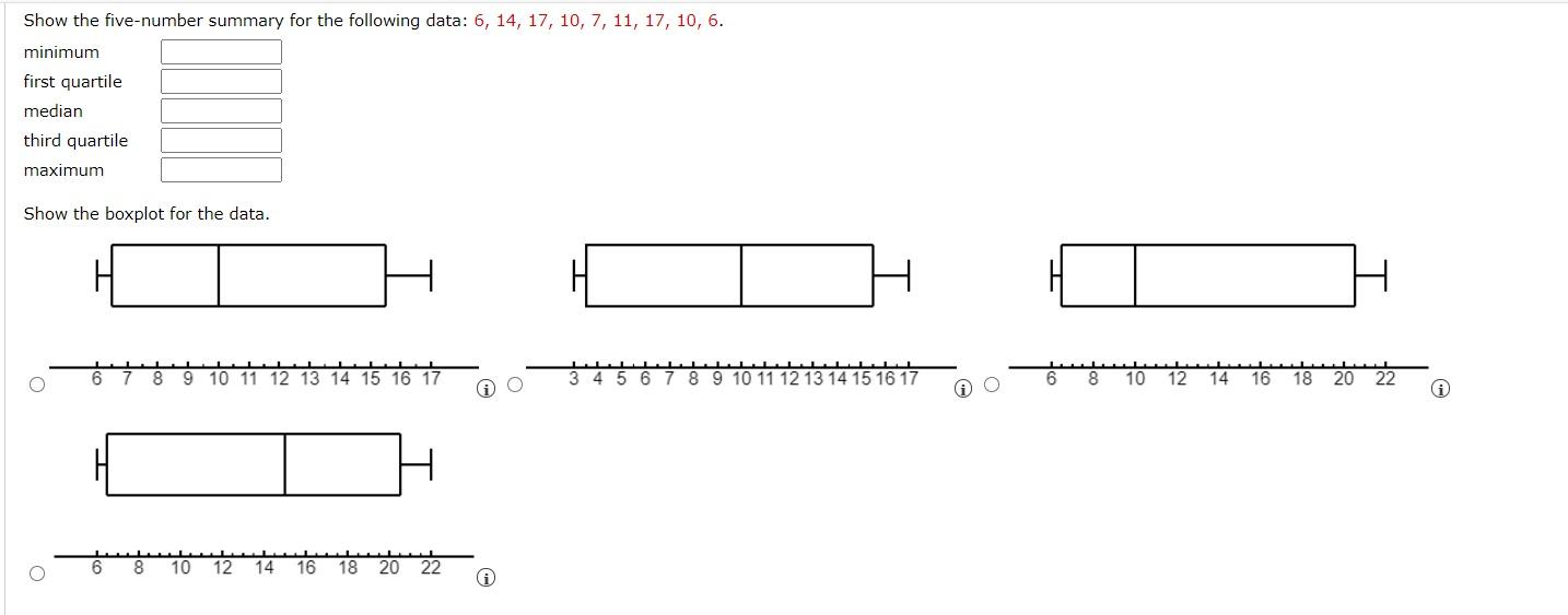 solved-show-the-five-number-summary-for-the-following-data-chegg
