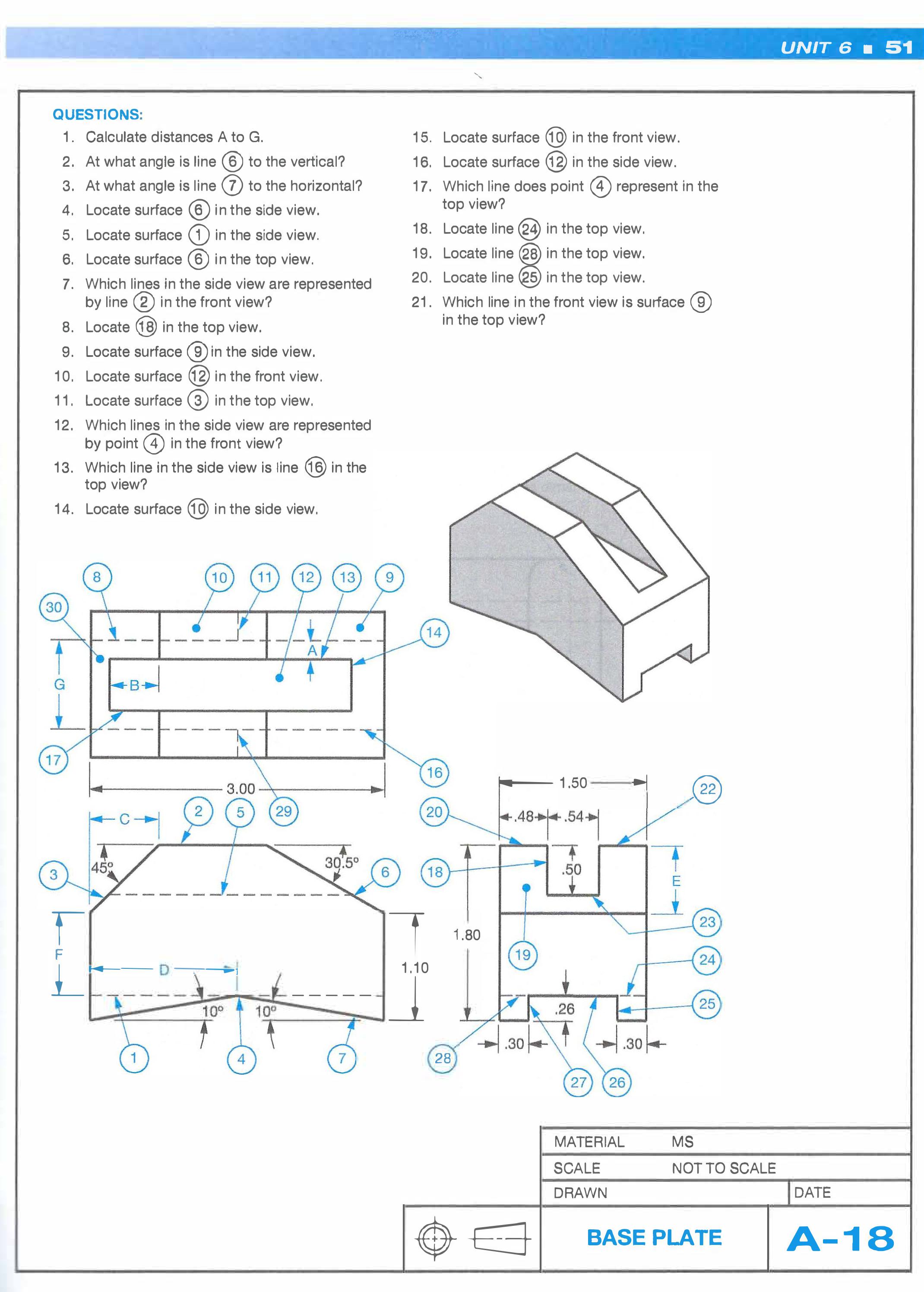 Solved Base plate A-18QUESTIONS:Calculate distances A, | Chegg.com