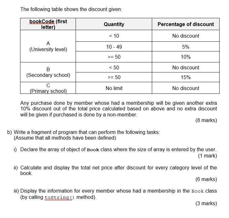 Solved Given the following template class named Book: public | Chegg.com
