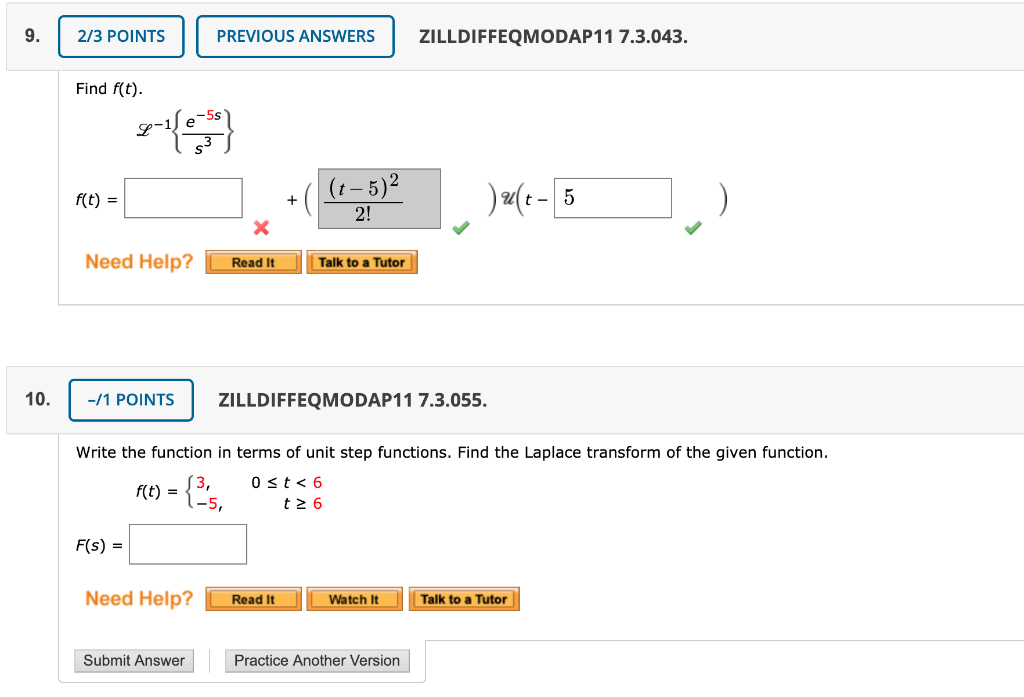 Solved 2/3 POINTS PREVIOUS ANSWERS ZILLDIFFEQMODAP11 | Chegg.com