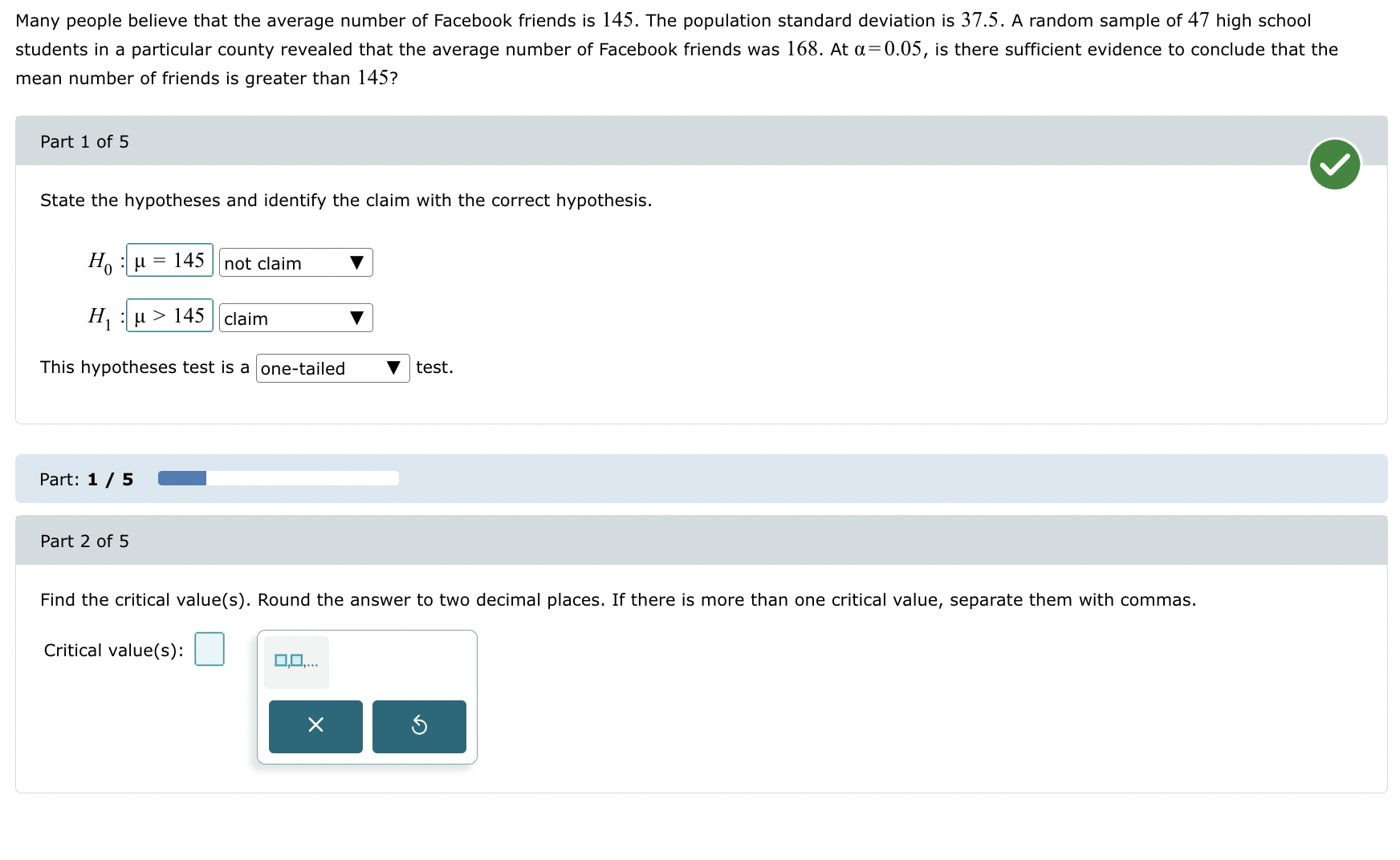 Solved Many people believe that the average number of | Chegg.com