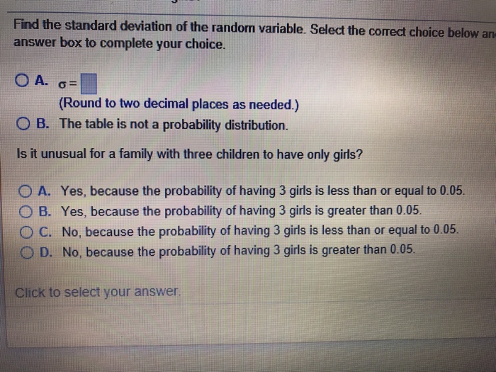 Solved Let the random variable x represent the number of | Chegg.com
