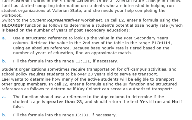 Solved Lael has started compiling information on students | Chegg.com