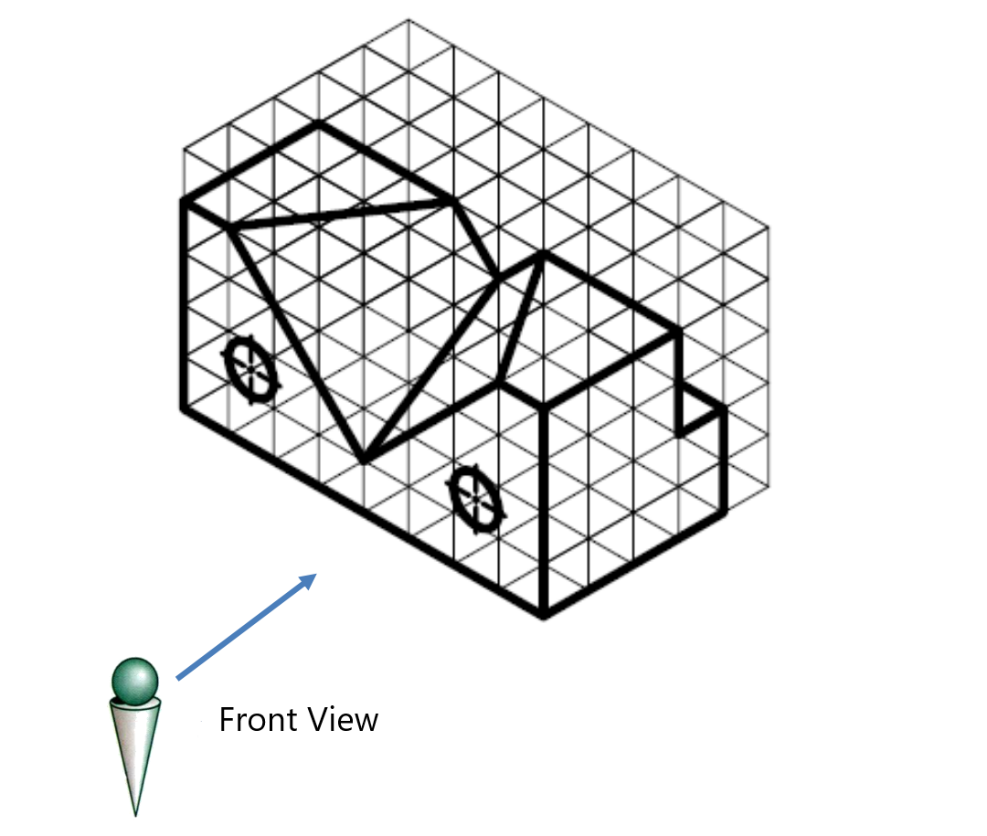 Solved Below is an isometric view of the object. Draw the | Chegg.com