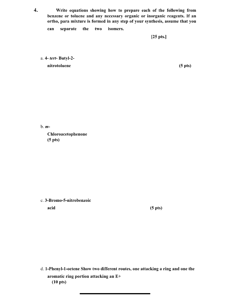 Solved Write equations showing how to prepare each of the | Chegg.com
