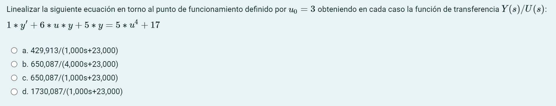 Solved Linearize the following equation around the operating | Chegg.com