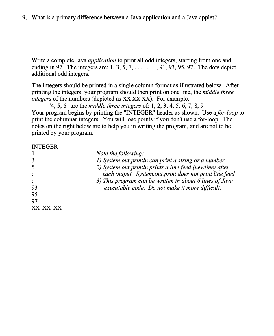 Solved 9, What is a primary difference between a Java | Chegg.com