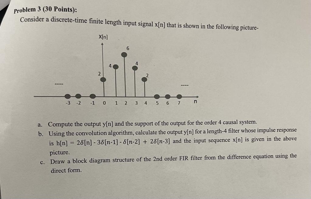 Solved Problem 3 (30 Points): Consider a discrete-time | Chegg.com