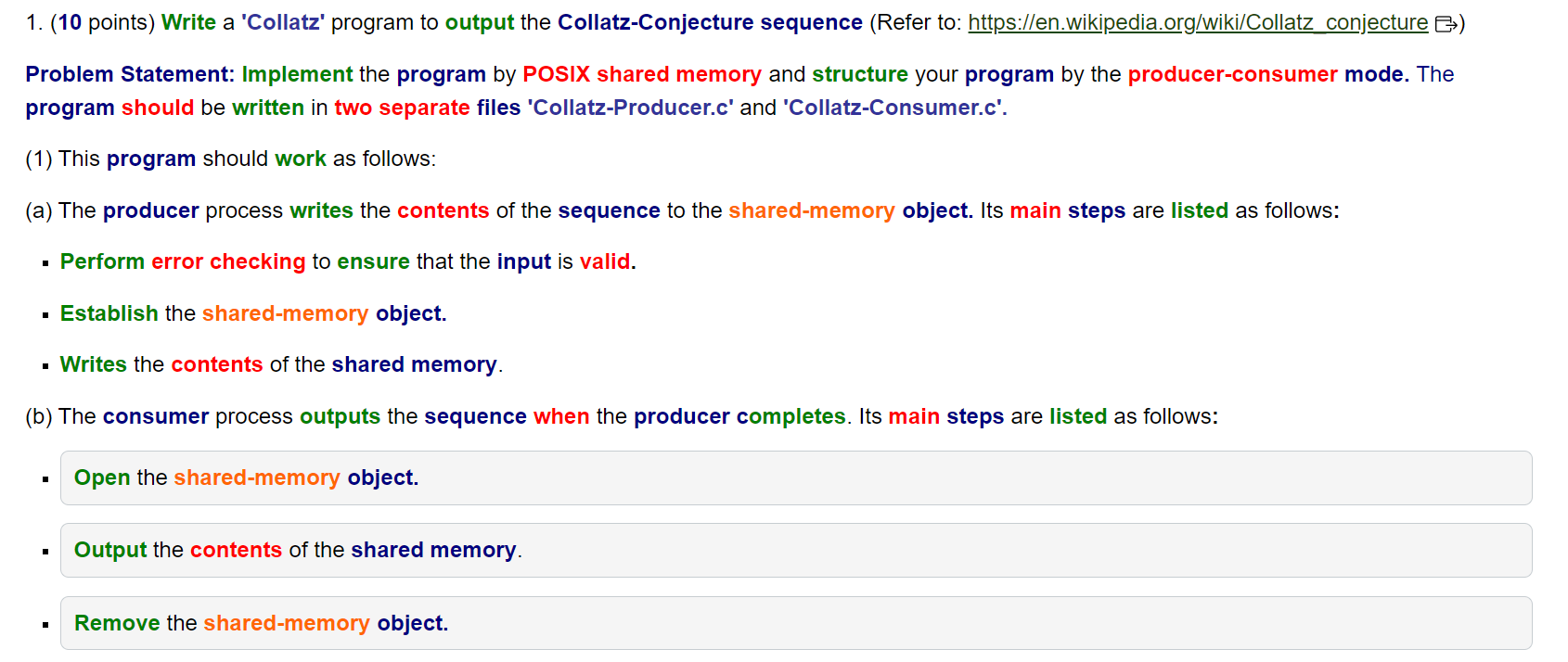 1. (10 points) Write a 'Collatz' program to output | Chegg.com