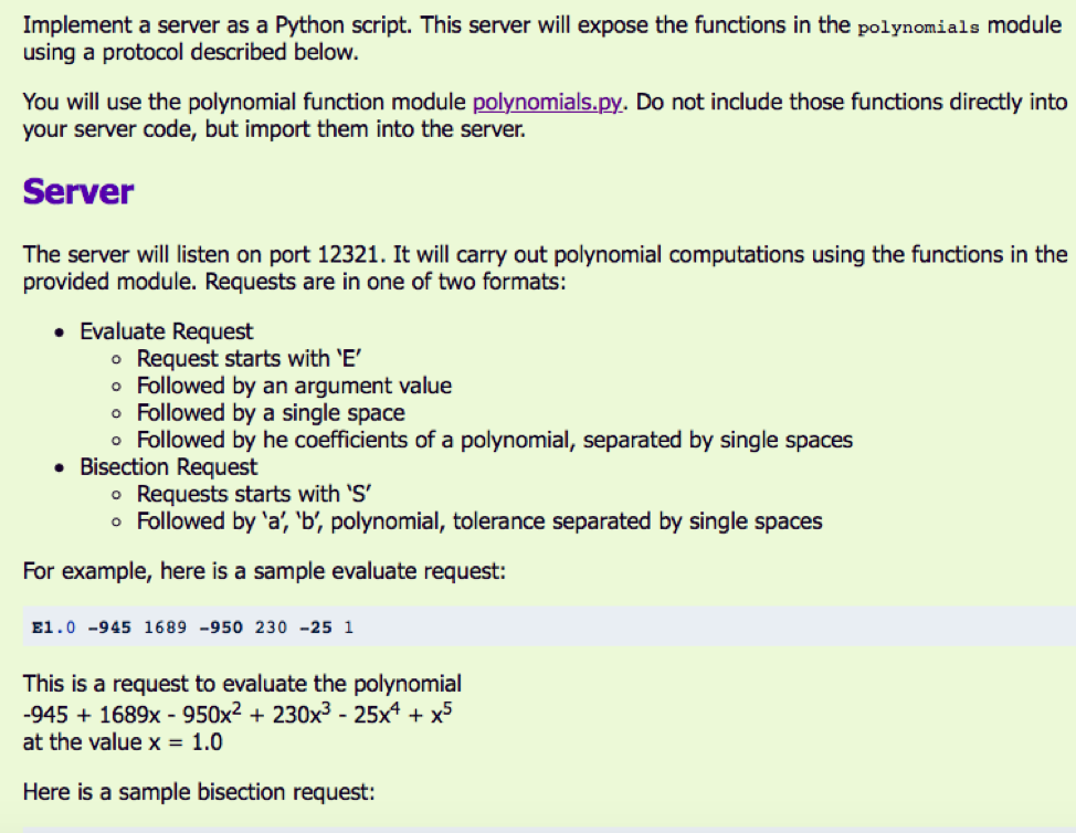 Implement a server as a Python script. This server | Chegg.com