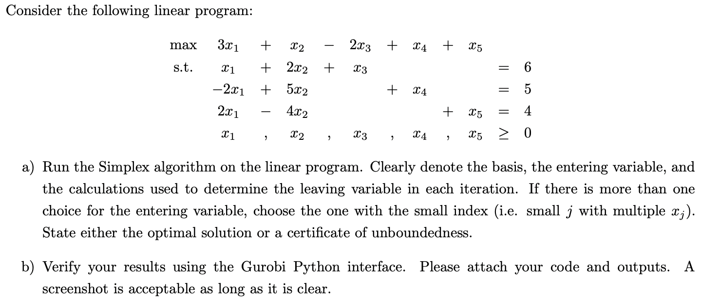 Solved Consider the following linear program: max 3x1 2x3 + | Chegg.com