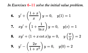 Solved In Exercises 6-11 solve the initial value problem. 6. | Chegg.com