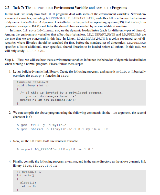 Using the SEED labs running on Ubuntu 16.04, Please | Chegg.com