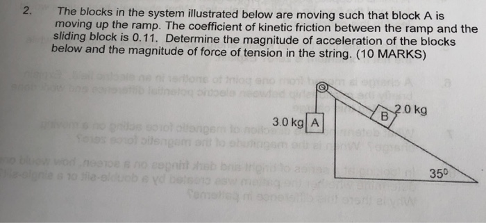 Solved The blocks in the system illustrated below are moving | Chegg.com
