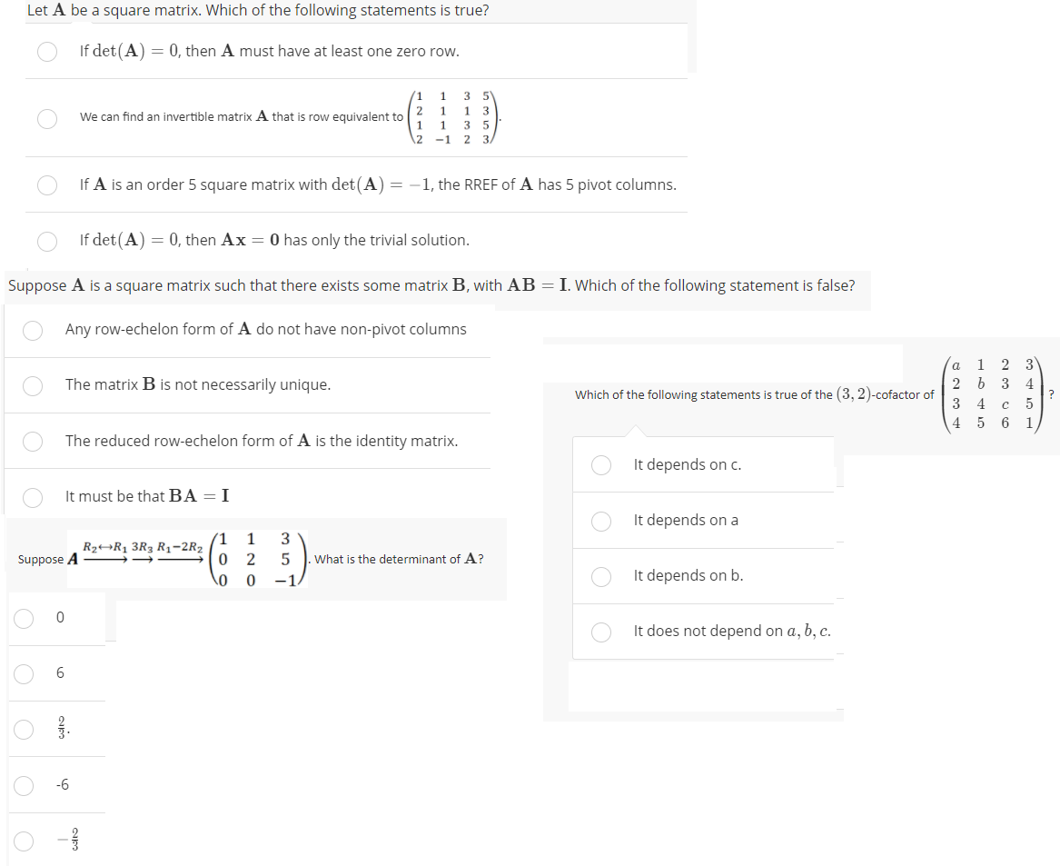Solved Let A be a square matrix. Which of the following | Chegg.com