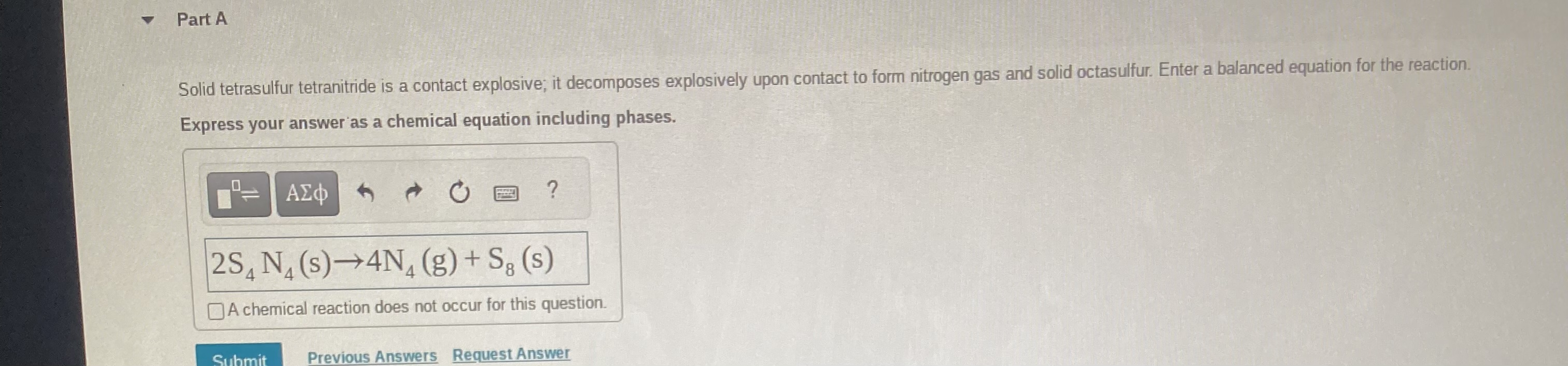 Solved Solid tetrasulfur tetranitride is a contact | Chegg.com