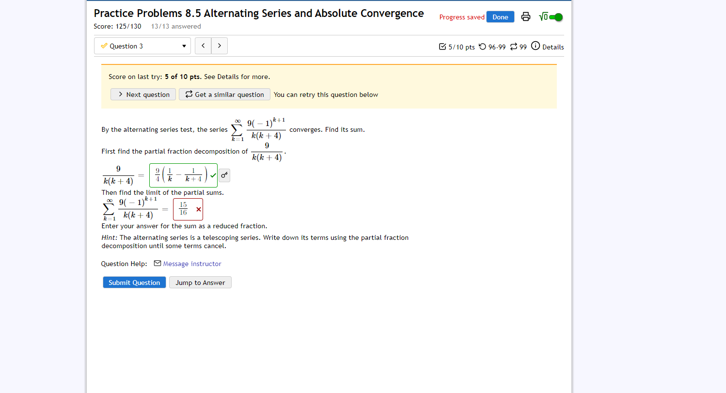 Solved Practice Problems 8.5 Alternating Series and Absolute | Chegg.com