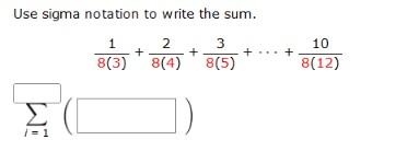 Solved Use sigma notation to write the sum. | Chegg.com