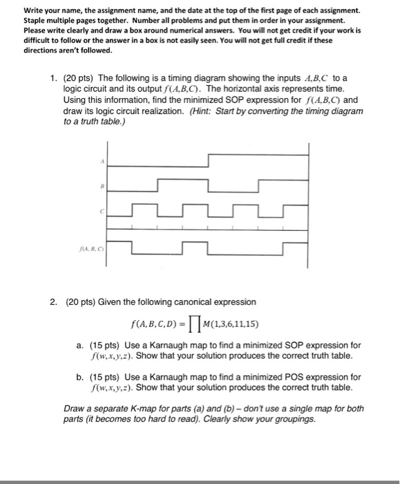 Solved Write your name, the assignment name, and the date at | Chegg.com