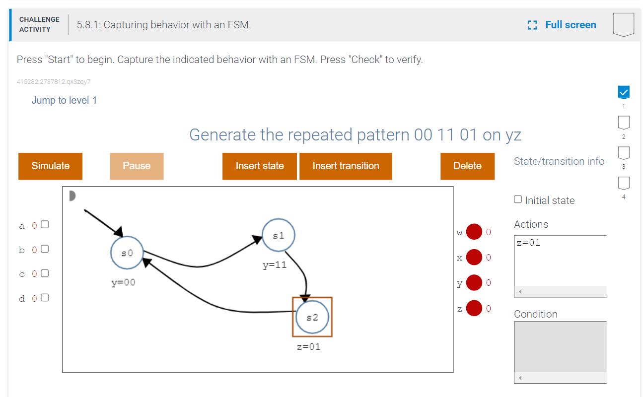Solved Generate the repeated pattern 00 11 01 on yz | Chegg.com
