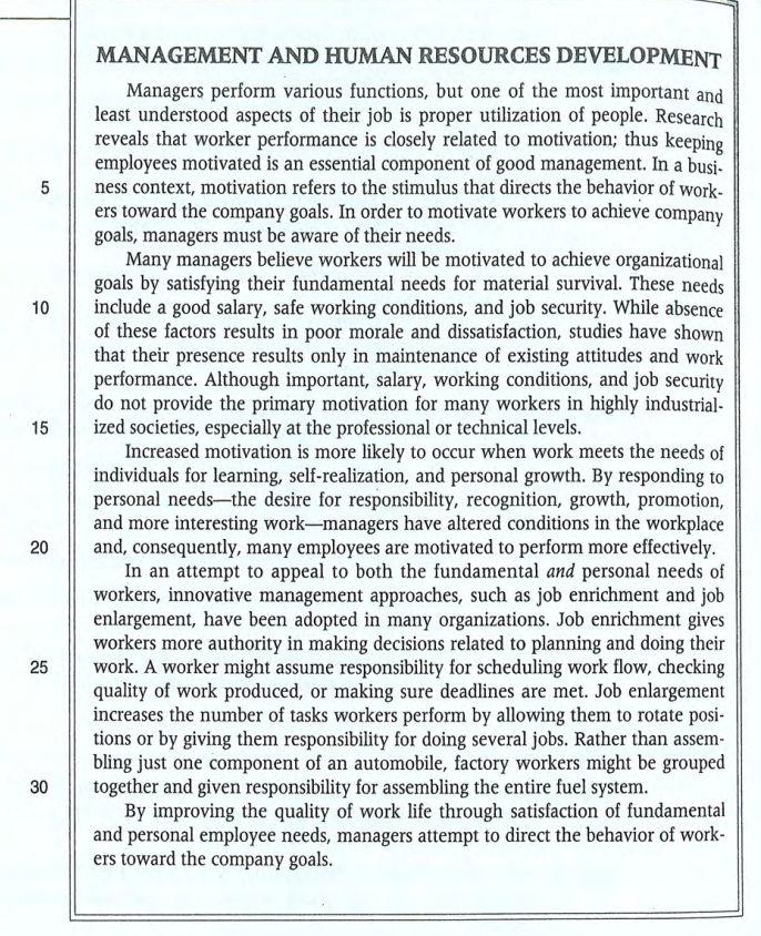 MANAGEMENT AND HUMAN RESOURCES DEVELOPMENT Managers | Chegg.com