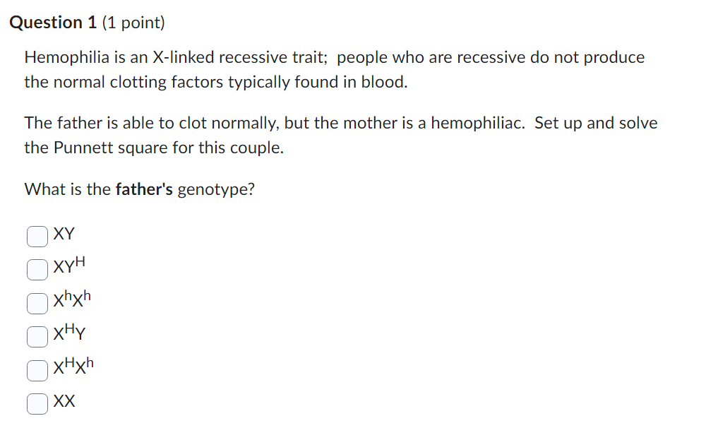 Solved Hemophilia is an X-linked recessive trait; people who | Chegg.com