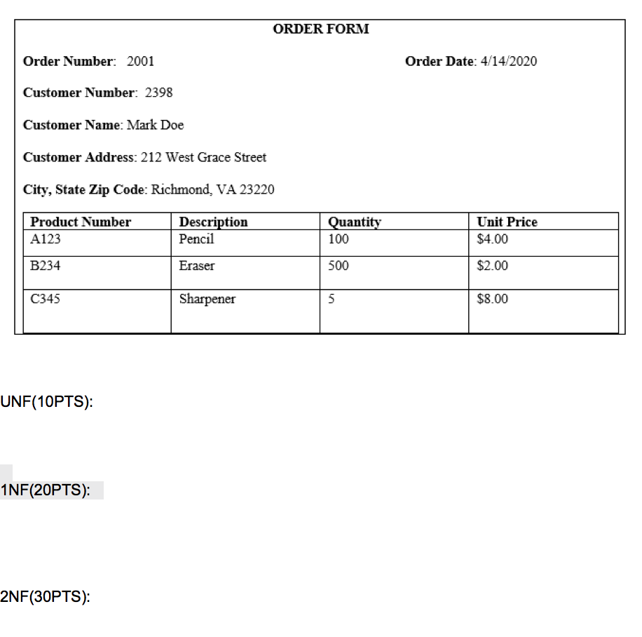 Solved ORDER FORM Order Number 2001 Order Date 4 14 2020 Chegg solved-order-form-order-number-2001-order-date-4-14-2020-chegg