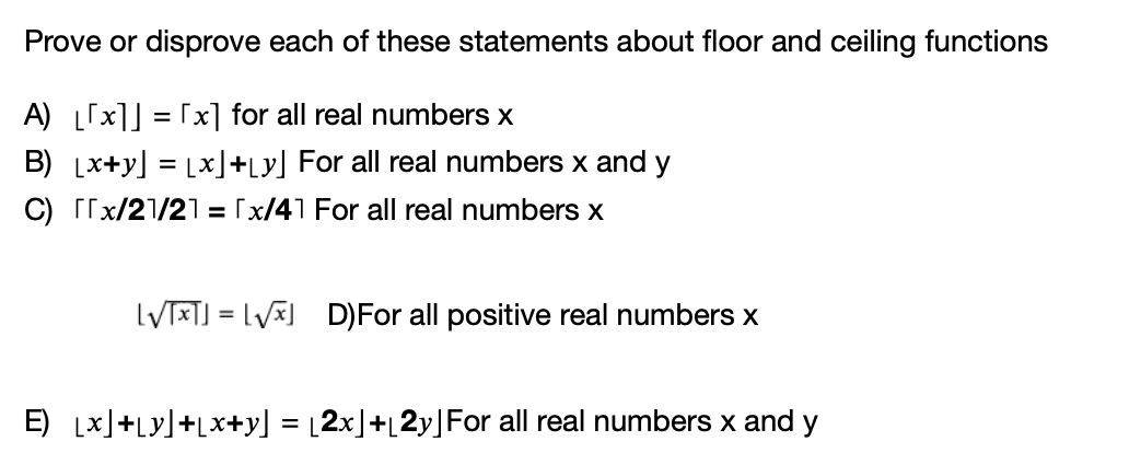 Solved Prove or disprove each of these statements about | Chegg.com