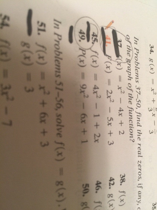 Solved #49. Find the real zeros, if any, of each quadratic | Chegg.com